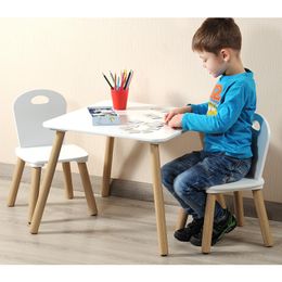Kesper 1 Kindertisch mit 2 Stühlen, FSC, Farbe: weiß