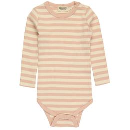 MarMar Copenhagen - Langarmbody RIB STRIPE in rose/offwhite, Gr.68