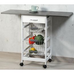 Kesper Küchenwagen, weiß/grau, FSC