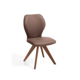 NIEHOFF SITZMÖBEL Niehoff Sitzmöbel Colorado Trend-Line Design-Stuhl Gestell Wild-Nussbaum - Polyester Atlantis havanna braun