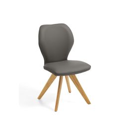 NIEHOFF SITZMÖBEL Niehoff Sitzmöbel Colorado Trend-Line Design-Stuhl Eichengestell - Leder Napoli schiefergrau