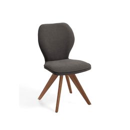 NIEHOFF SITZMÖBEL Niehoff Sitzmöbel Colorado Trend-Line Design-Stuhl Wild-Nussbaum/Webstoff - 180° drehbar Malea-R schlamm