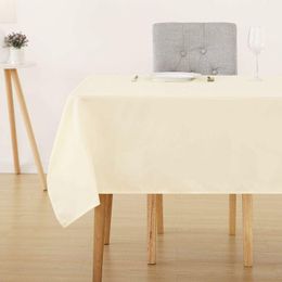 Tischdecke Wasserabweisend Tischwäsche Tischtücher, 1 Stück,130x220 cm, Creme - Creme - Deconovo