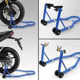 Motorradständer hinten & vorn Motorrad Montageständer Transportständer Blau Belastbar bis 250 kg pro Ständer - BITUXX