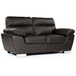 HABITAT ET JARDIN Sofa aus rekonstituiertem Leder/PVC DALLAS - 169 x 88 x 90 cm - 2 Sitzer - Schokolade