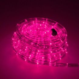 TRADESHOP LED-Beleuchtung Licht-Schlauch Lichterkette 36 LED/Meter für Balkon Terasse Garten Party Weihnachten Deko, Pink 50m