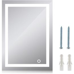Badspiegel Badezimmerspiegel LED Wandspiegel 50x70cm Beleuchtet Lichtspiegel 22W