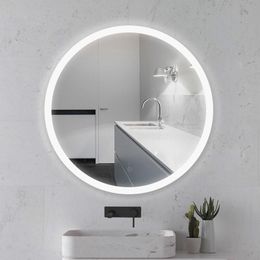 Haloyo - Rund led Badspiegel Beleuchtung Badezimmerspiegel Spiegel Anti-Fog Wandspiegel 80804.5cm
