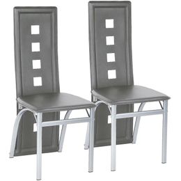 Haloyo - 2tlg Esszimmerstühle Set Stuhl Hochlehner Polsterstuhl Sitzgruppe Essgruppe Esszimmerstuhl Besucherstuhl Grau