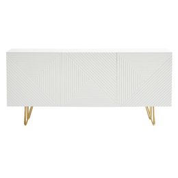 Miliboo Design-Sideboard weiß und vergoldet B160 cm ozen - Weiß