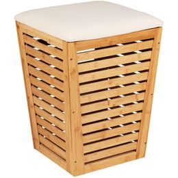 Wäschekorb mit Sitzfläche, 55 L, Bambus, Wenko