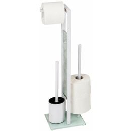Toilettenpapierständer mit Ersatzrollenhalter und WC-Bürste rivalta samoa, 3in1 Wenko