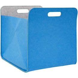 DuneDesign - Aufbewahrungsbox 2er Set Cube Filz Blau 33x38x33cm - blau