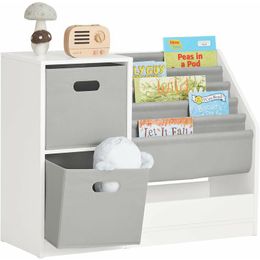 KMB76-W Bücherregal Kinder Kinderregal mit Boxen Aufbewahrungsregal Kinder Spielzeugregal Kinderzimmer Möbel weiß bht ca. 80x61x30cm - sobuy