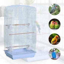 Skecten - Vogelkäfig Vogelvoliere Wellensittichkäfig Käfig Vogelbauer Voliere Vogelhaus weiß 46×36×92cm