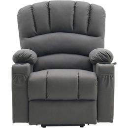 M Mcombo Relaxsessel mit Aufstehhilfe & Liegefunktion, Fernsehsessel elektrisch verstellbar, tv Sessel mit Massage & Wärmefunktion, usb &