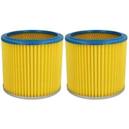 vhbw Filterset 2x Faltenfilter kompatibel mit Parkside PWDA 20 Nass- und Trockensauger - Filter, Patronenfilter - gelb