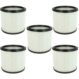 vhbw - 5x Rund-Filter kompatibel mit Mauk nts 20, nts Nass- Trockensauger 30l 1200W, nts Nass- Trockensauger 20l 1200W Mehrzwecksauger