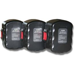 3x Akku kompatibel mit Cyklop cht 300 Elektrowerkzeug (3000 mAh, NiMH, 14,4 v) - vhbw