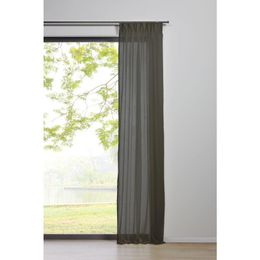 ONDECO Schlaufenschal Pure Gardinen Blickdicht Vorhang Schlafzimmer 1er Set - Grau - 135x300 cm