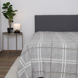 Bestlivings Kuscheldecke ( Grau ) xxl - 220x240cm - hochwertige Fleecedecke, große weiche Wohndecke Karo Muster - kuschelig weich - Grau