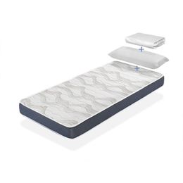 Dormalit - Pack Kindermatratze 80X130 ergo konfort Hohe 14 cm H2 + 1 Memory Foam Kopfkissen + 1 Matratzenschoner