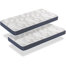Dormalit Matratze pack 2 ergo konfort 90x140 -H2- Hohe 14 cm Super weiche Polsterung - jugendlich - ideal für Nest-Betten
