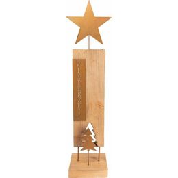 TrendLine - Deko Holz/Metall Aufsteller Stern 24 x 14,5 x 96,5 cm Weihnachten