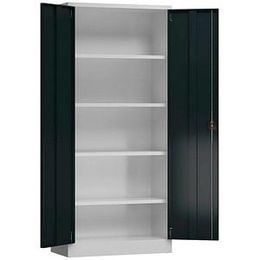 Classix Stahlschrank X-530338 anthrazit, lichtgrau 80,0 x 38,0 x 180,0 cm, aufgebaut