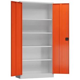 Classix Stahlschrank X-530354 feuerrot, lichtgrau 92,0 x 50,0 x 194,5 cm, aufgebaut