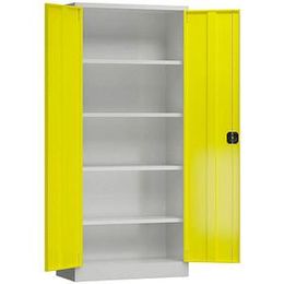 Classix Stahlschrank X-530336 zinkgelb, lichtgrau 80,0 x 38,0 x 180,0 cm, aufgebaut