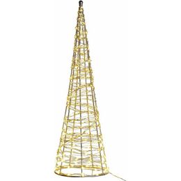 Beliani Outdoor Weihnachtsbeleuchtung led Tannenbaum Silber Eisen 57 cm mit Stromanschluss Weihnachtsdeko für Innen Außen - Silber