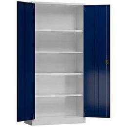 Classix Stahlschrank X-530351 enzianblau, lichtgrau 92,0 x 50,0 x 194,5 cm, aufgebaut