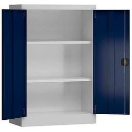 Classix Stahlschrank X-530291 enzianblau, lichtgrau 80,0 x 38,0 x 120,0 cm, aufgebaut