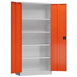 Classix Stahlschrank X-530364 feuerrot, lichtgrau 92,0 x 60,0 x 194,5 cm, aufgebaut