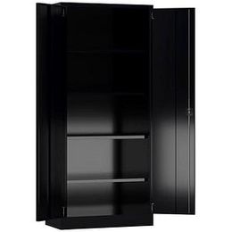 Classix Stahlschrank X-530339 tiefschwarz 80,0 x 38,0 x 180,0 cm, aufgebaut