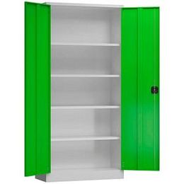 Classix Stahlschrank X-530365 lichtgrau, gelbgrün 92,0 x 60,0 x 194,5 cm, aufgebaut