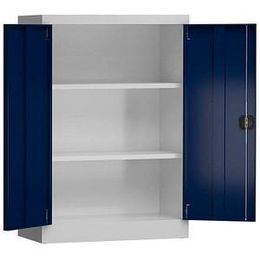 Classix Stahlschrank X-530321 enzianblau, lichtgrau 92,0 x 42,0 x 120,0 cm, aufgebaut