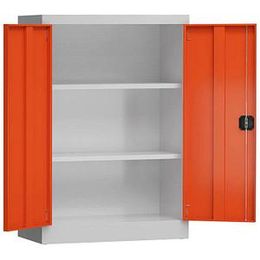 Classix Stahlschrank X-530324 feuerrot, lichtgrau 92,0 x 42,0 x 120,0 cm, aufgebaut