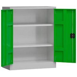 Classix Stahlschrank X-530315 lichtgrau, gelbgrün 80,0 x 38,0 x 100,0 cm, aufgebaut