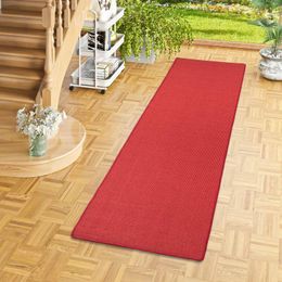 Snapstyle - Sisal Natur Läufer Teppich Astra Rot - 100x100 cm