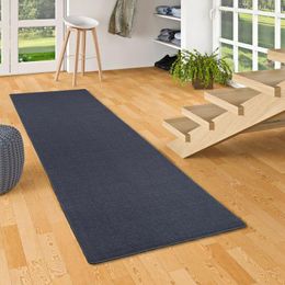 Snapstyle Sisal Natur Läufer Teppich Astra Blau - 80x320 cm