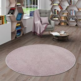 Snapstyle - Hochflor Velours Teppich Luna Mix Altrosa Rund - 100 cm Rund