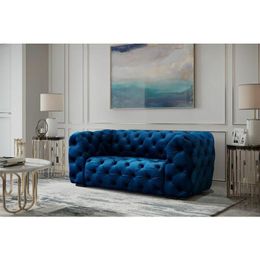 Sofa Designersofa natalie 2-Sitzer in Stoff Riviera Blau