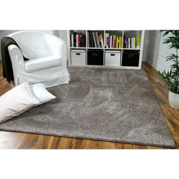 Snapstyle - Hochflor Velours Teppich Mona Taupe - 80x400 cm