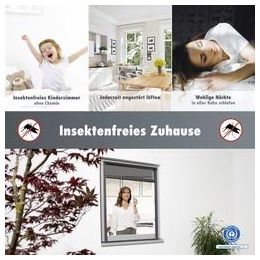 Primaster Fliegenschutz-Rollo 130 x 160 cm anthrazit/anthrazit kürzbar