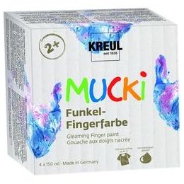 Kreul Mucki Funkel-Fingerfarbe 4er Set je 150 ml