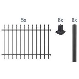 GAH Alberts Alberts Komplettset Zaun Chaussee 10 m 100 cm matt schwarz zA