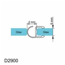 Schulte Duschdichtung Glasstärke: 6 mm Länge: 201 cm