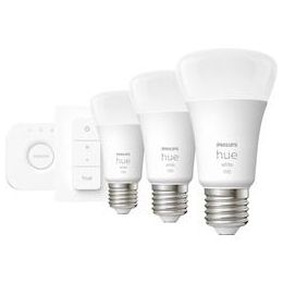 Philips Hue LED Leuchtmittel Starter-Set White warmweiß E27 9,5 W Bridge